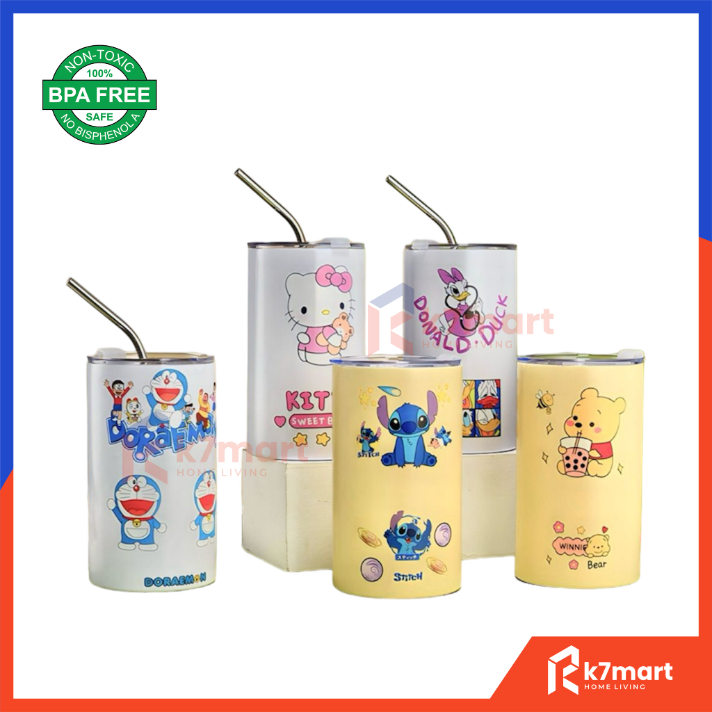 Jual K7MART HU84 BOTOL TERMOS TUMBLER MOTIF CARTOON STAINLESS STEEL 600ML / INSULATION CUP MOTIF ...