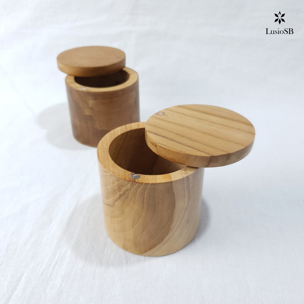 Jual LusioSB Tempat Garam Bumbu Dapur Kayu Jati Kotak Garam Gula Merica ...