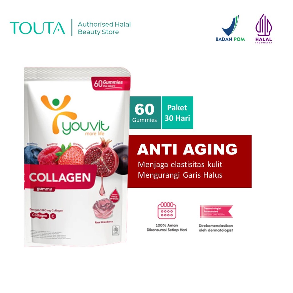 Jual ORIGINAL Youvit Collagen Gummy 60 Pcs | Shopee Indonesia