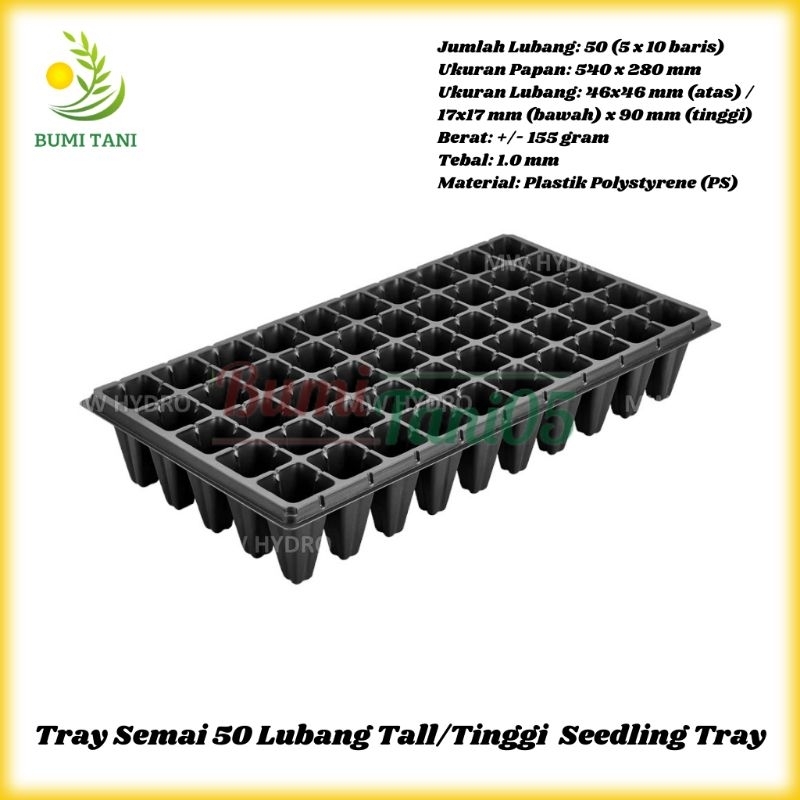 Jual Pot Tray Semai 50 Lubang Tall/Tinggi Seedling Tray Semai Benih ...
