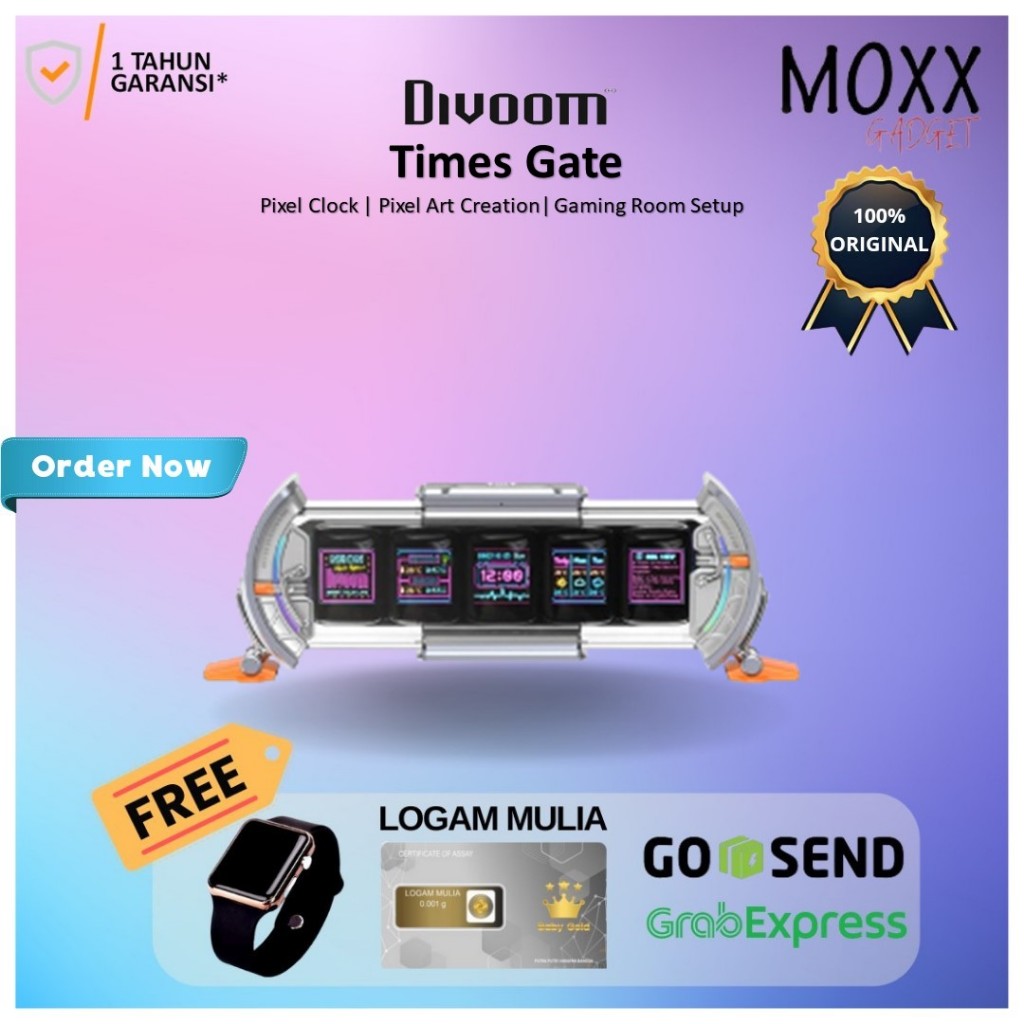Jual Divoom Times Gate Jam Pixel Art Informative Display Pixel Clock ...