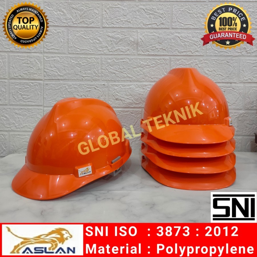 Jual SAFETY HELMET HELM HELEM PROYEK KERJA ASLAN ORANGE HELM PROYEK SNI ...