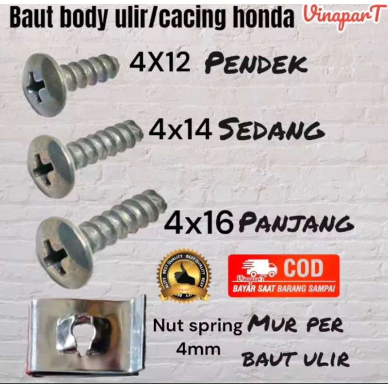 Jual baut skrup body ulir cacing Honda beat Vario 110 125 150 spacy ...