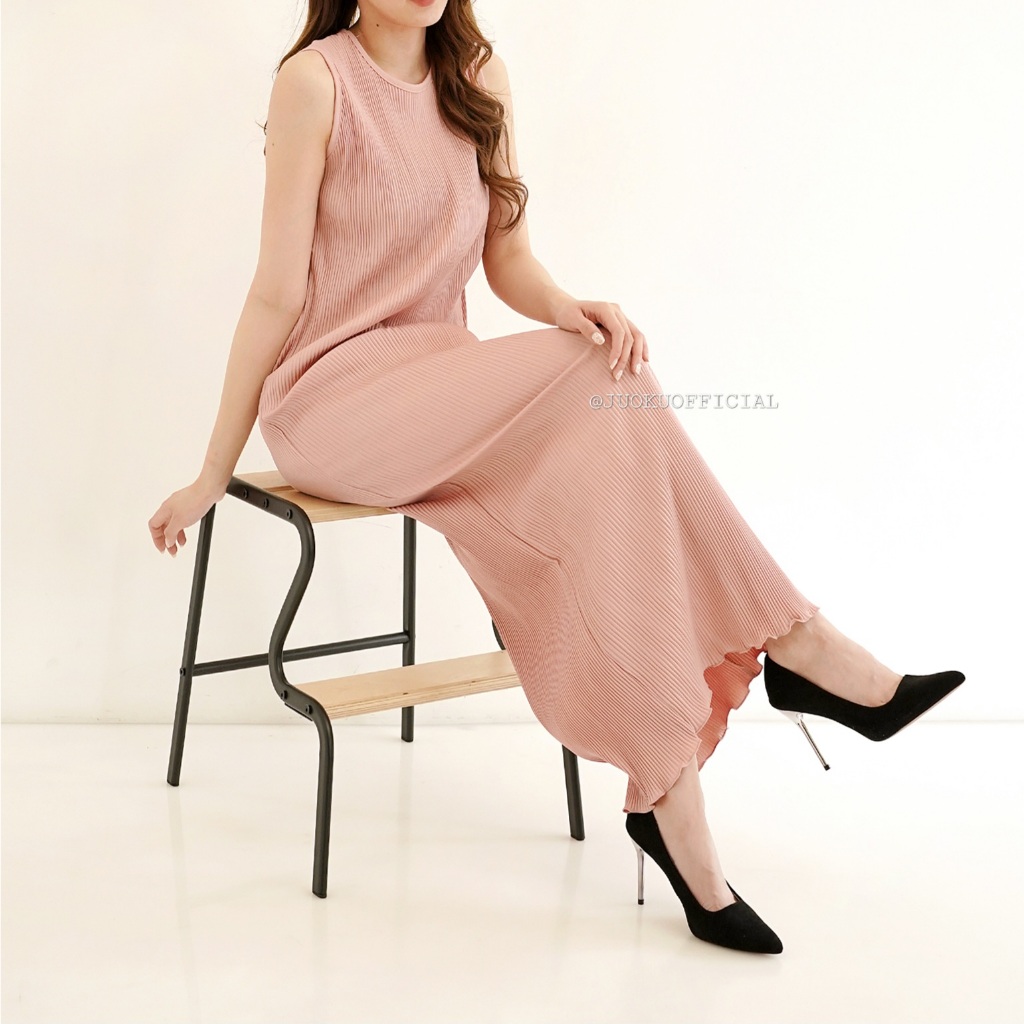 Jual Inner Dress Span Wavy Plisket Lidi / Dress Wavy / Dress Span ...