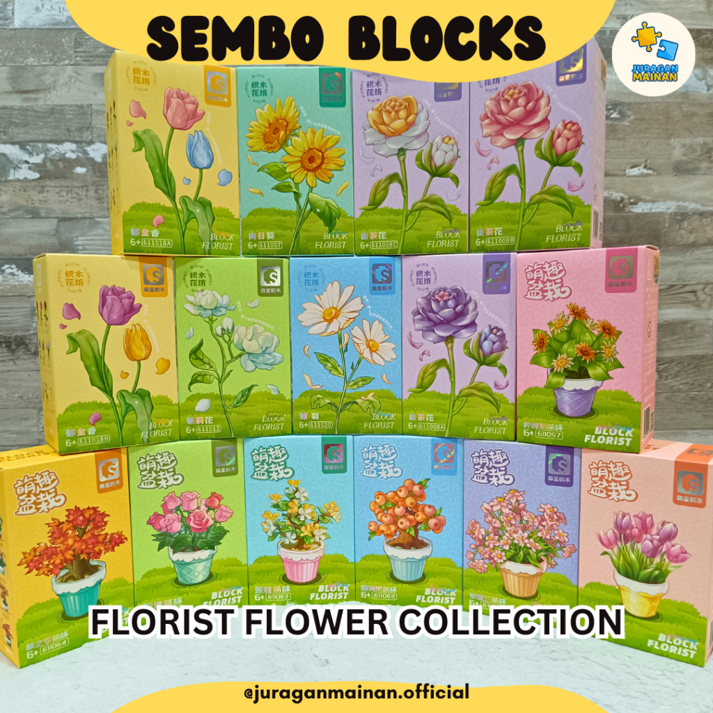 Jual SEMBO BLOCKS Florist Series (NEW PACKAGING) - Bricks Blocks ...