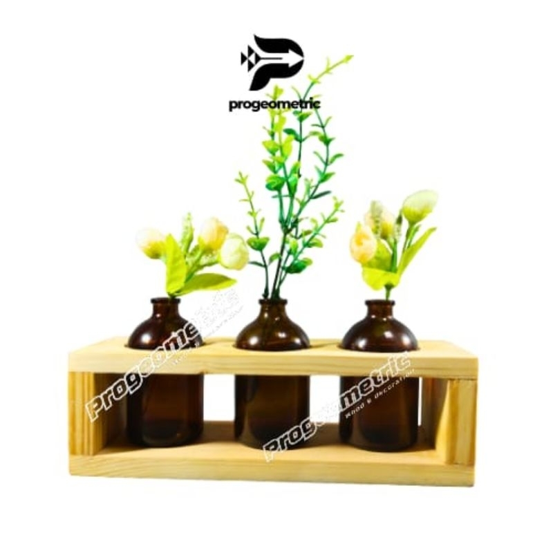 Jual VAS TANAMAN RUSTIC / PLANTER KAYU JATI BELANDA / PROPAGATION VASE ...