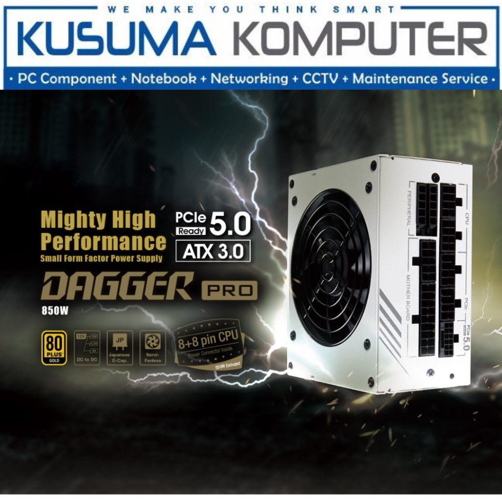 Jual FSP PSU SFX DAGGER PRO 850W 80+ Gold Full Modular ATX3.0 PCIe5.0 ...