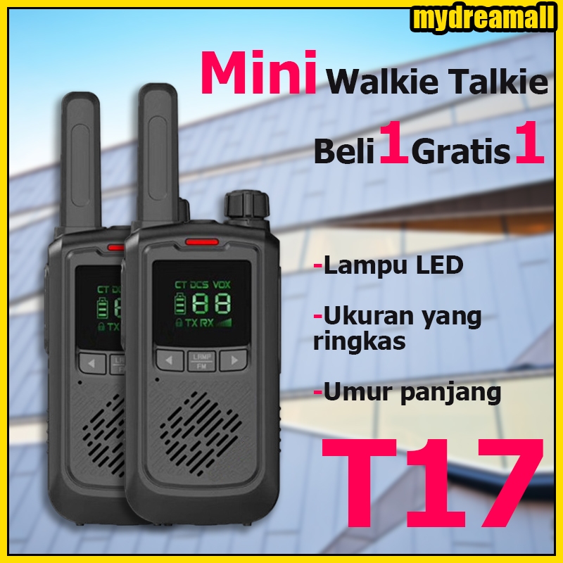 Jual 【Harga Minimum 】Cod T17 Mini Walkie Talkie Tahan Air Sipil ...