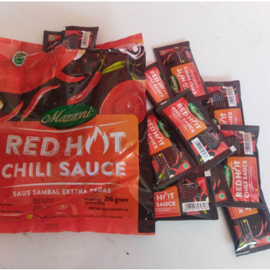 Jual (EK-14) SAOS SACHET EXTRA CHILI 1 dus Red hot mazzoni saos kemasan ...