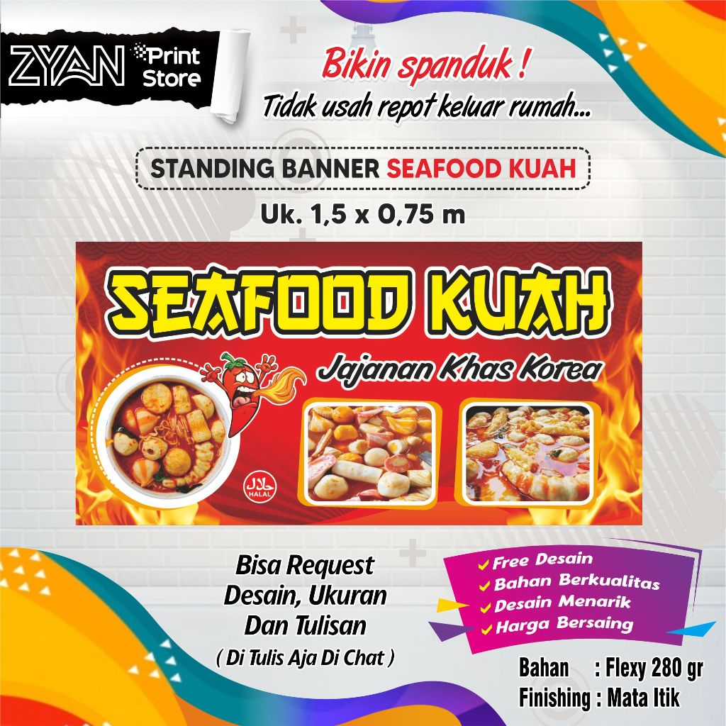 Jual SPANDUK BANNER SEAFOOD KUAH, PENTOL | Shopee Indonesia