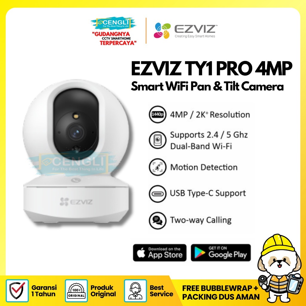Jual Ipcam Wifi EZVIZ Indoor TY1 Pro 2K+ 4MP Two way Talk Smart Home ...