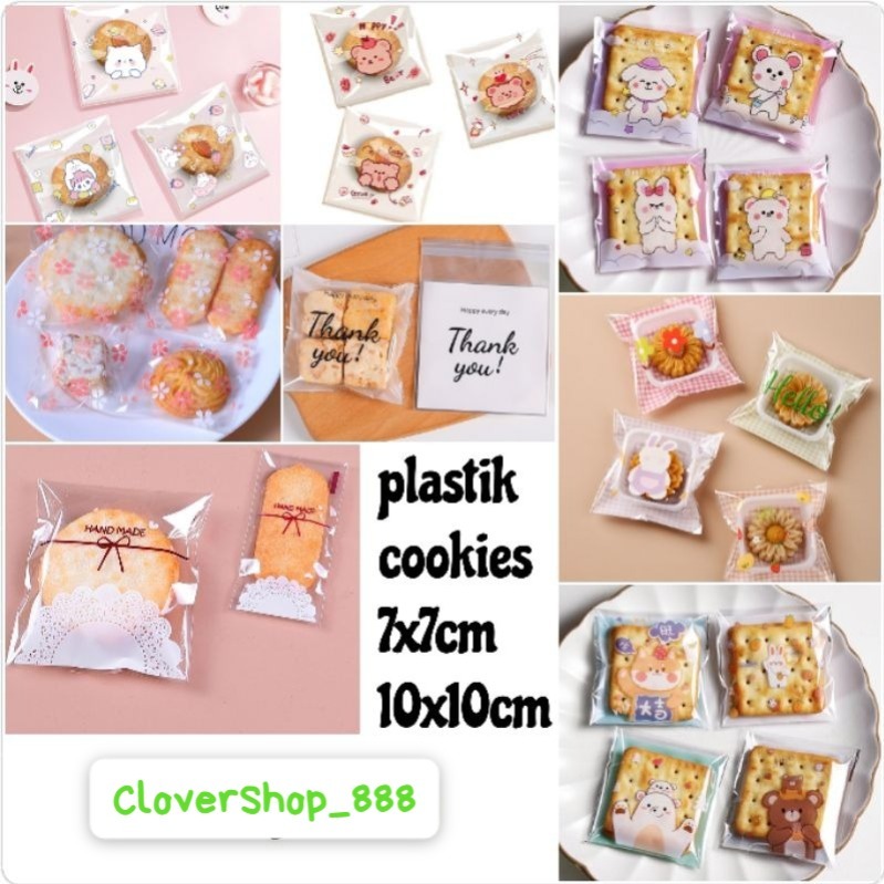 Jual 100pcs Plastik Cookies 7x7cm /100pcs Plastik Cookies / Kantong ...