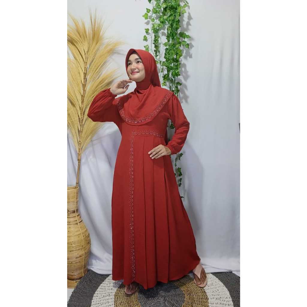 Jual GAMIS FUJI MUSLIM WANITA CRINKLE AIRFLOW SATU SET KERUDUNG VARIASI ...