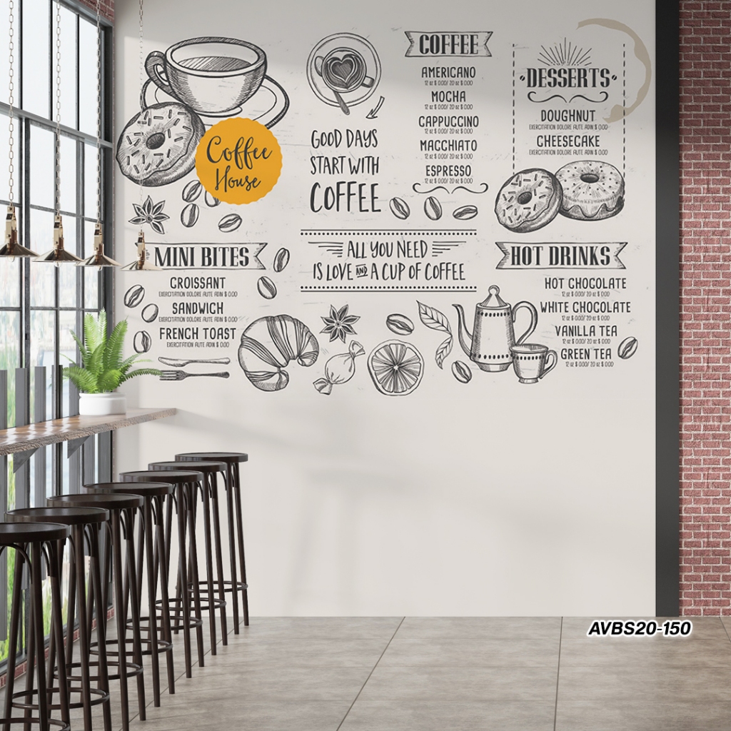 Jual Wallpaper Dinding Custom | Wallpaper Dinding Cafeshop Cafe ...