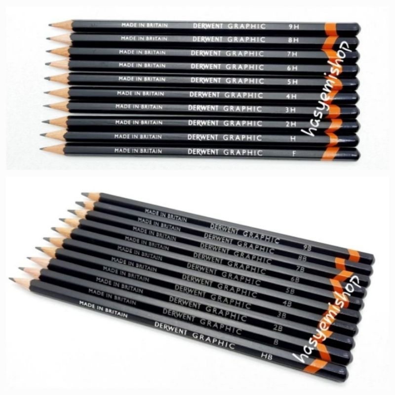 Jual Pensil Sketsa Derwent Graphic Pencil 9B 8B 7B 6B 5B 4B 3B 2B B HB ...