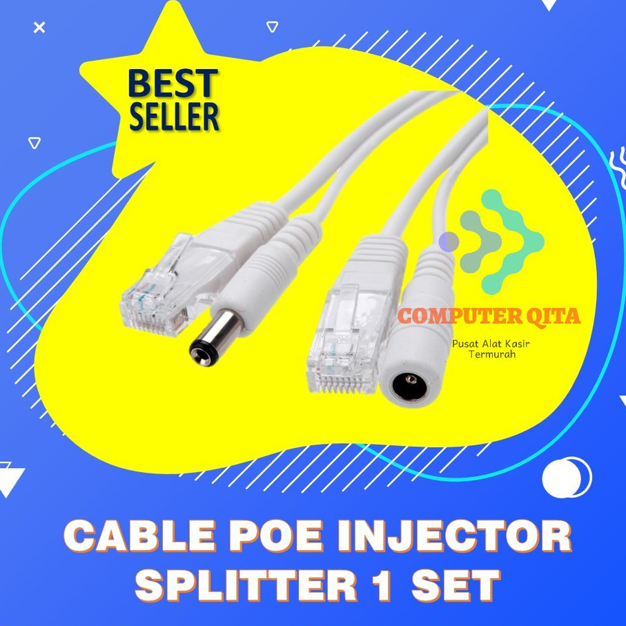 Jual Kabel POE Splitter Injector 1 Set Male Female RJ45 for IPCAMERA ...