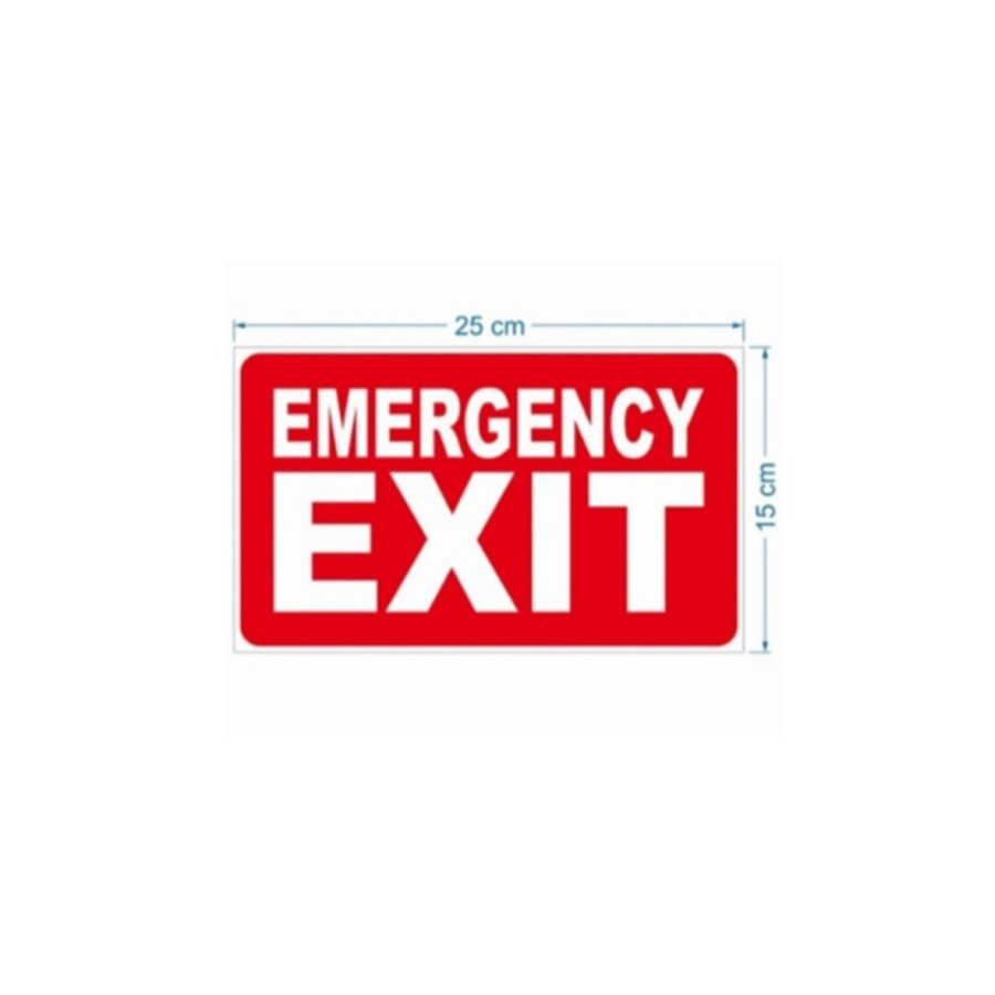 Jual stiker rambu 25x15cm EMERGENCY EXIT sign rambu k3 | Shopee Indonesia