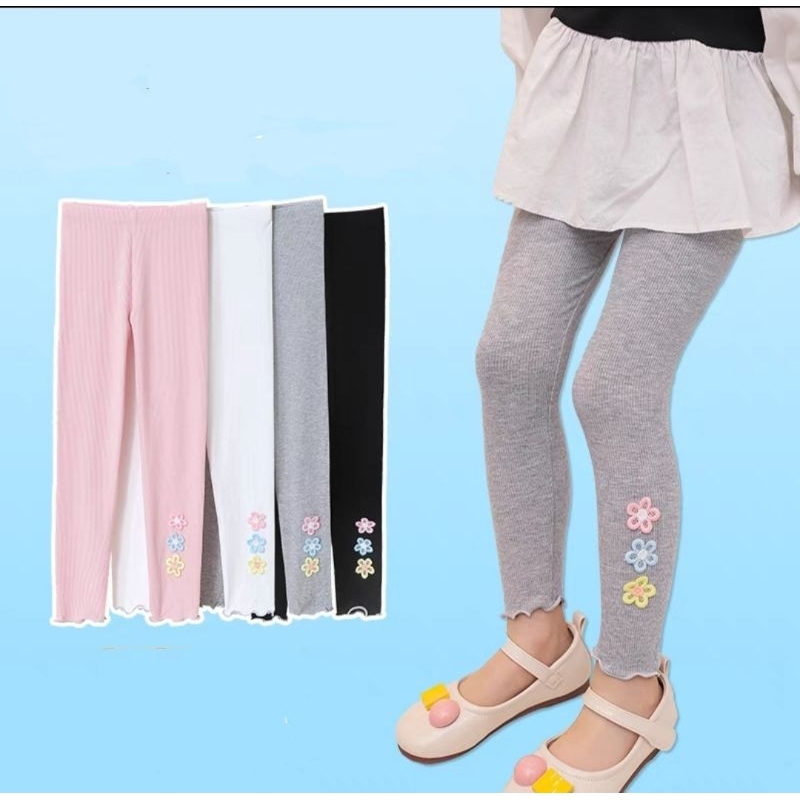 Jual LEGGING ANAK PEREMPUAN USIA 3-16TH/ LEGING BUNGA BORDIR ANAK/ KIDS ...