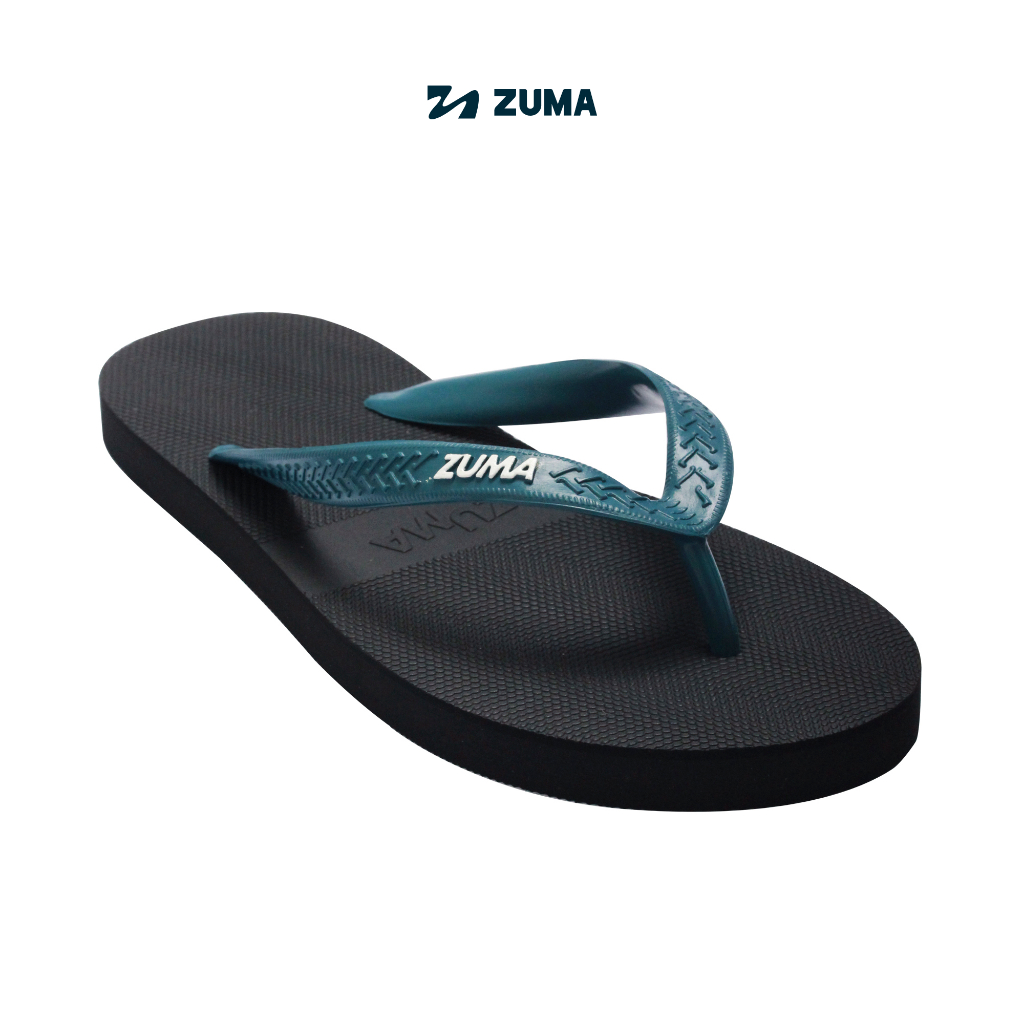 Jual Zuma Men Classic 31 Black Turquoise, Sandal Jepit Pria Karet Polos ...