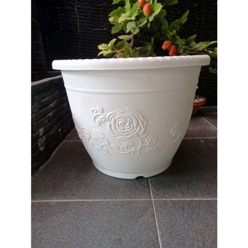 Jual POT SHALLOM GLORY 50 CM-POT JUMBO MOTIF KEMBANG-POT PLASTIK JUMBO ...