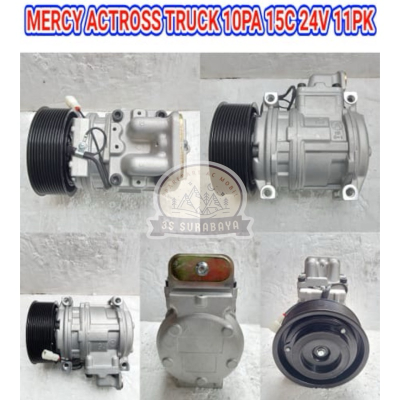Jual Kompresor Mercy Actross Actros Truck 10pa 15C 24 Volt 11 Pk Ac ...