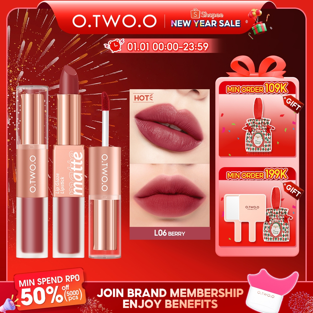 Jual 【BELI 2 BAYAR 99K】O.TWO.O Lipstick Intense Color Dual-Stick 2 In 1 ...