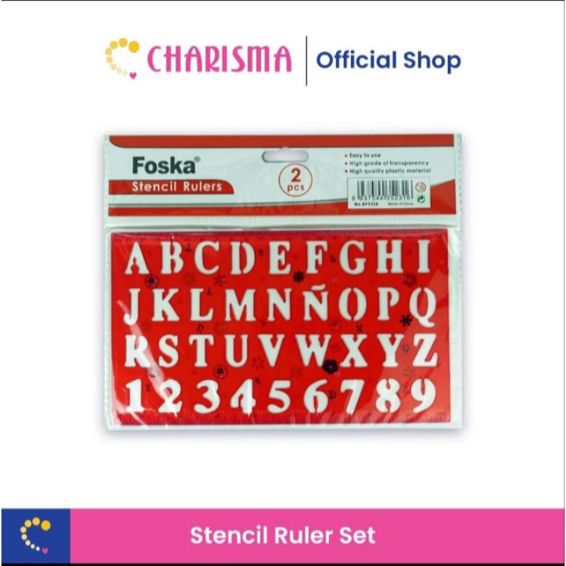 Jual Charisma penggaris sablon mal huruf angka-foska penggaris cetakan ...