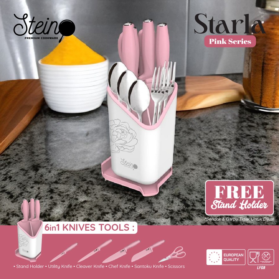 Jual STEIN Cookware STARLA Pisau Set + Tempat Pisau dan Sendok Premium ...