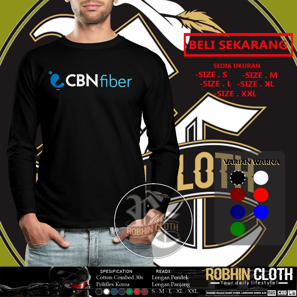 Jual Kaos CBN Fiber Logo Lengan Panjang Baju Perusahaan | Shopee Indonesia