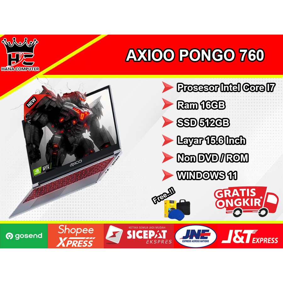 Jual AXIOO PONGO 760 INTEL CORE I7 12650 RAM 16GB SSD 512GB WIN 11 15 ...