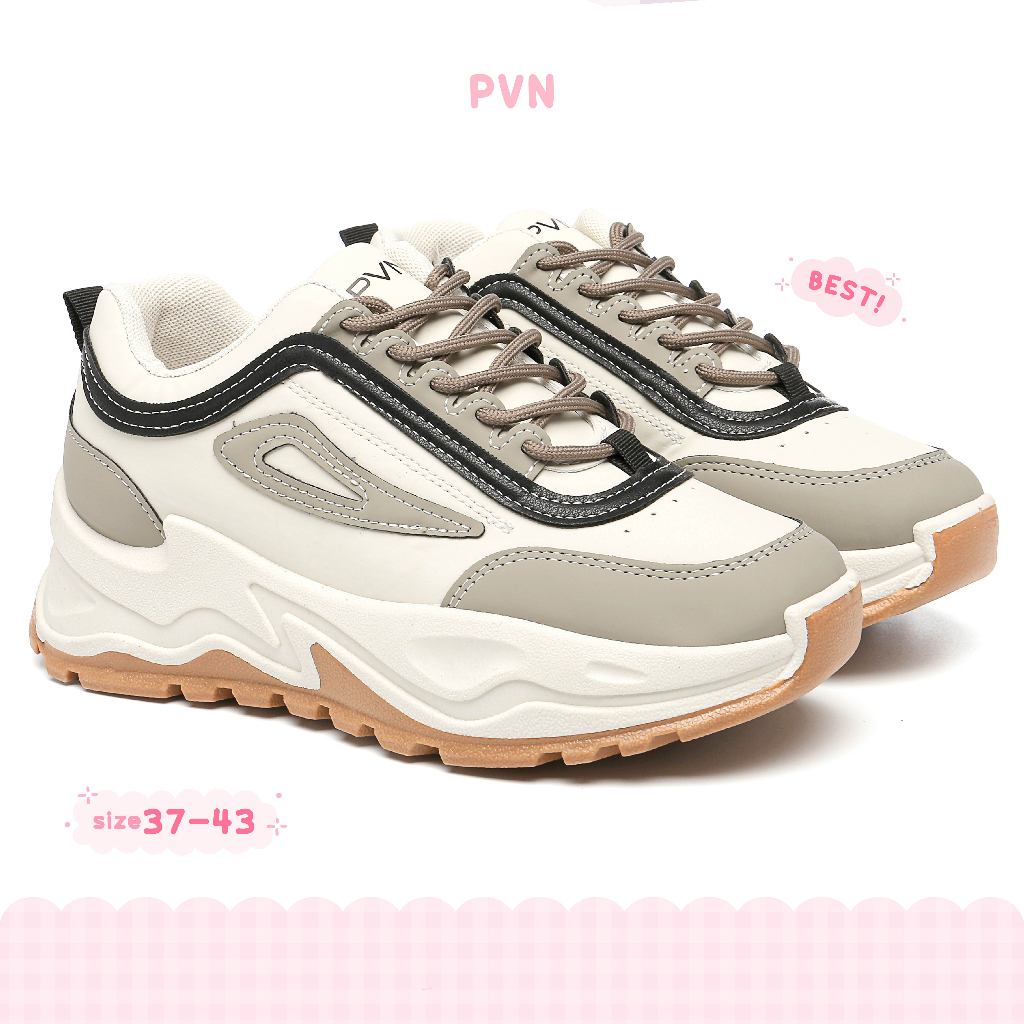 Jual PVN Hyemi Sepatu Sneakers Wanita Putih Sport Shoes Cream 606 ...