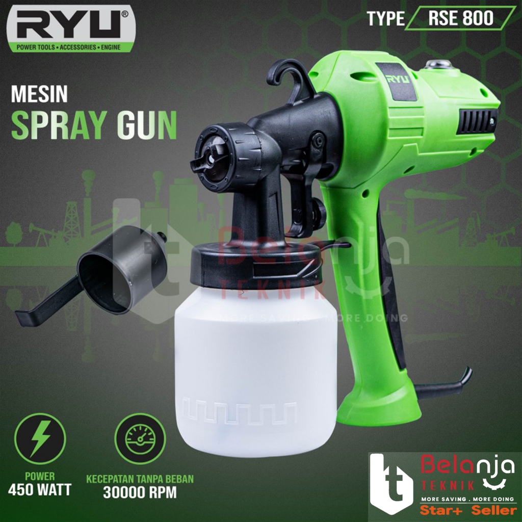 Jual Ryu Spray Gun Elektrik RSE 800 450 Watt Alat Penyemprot Cat ...