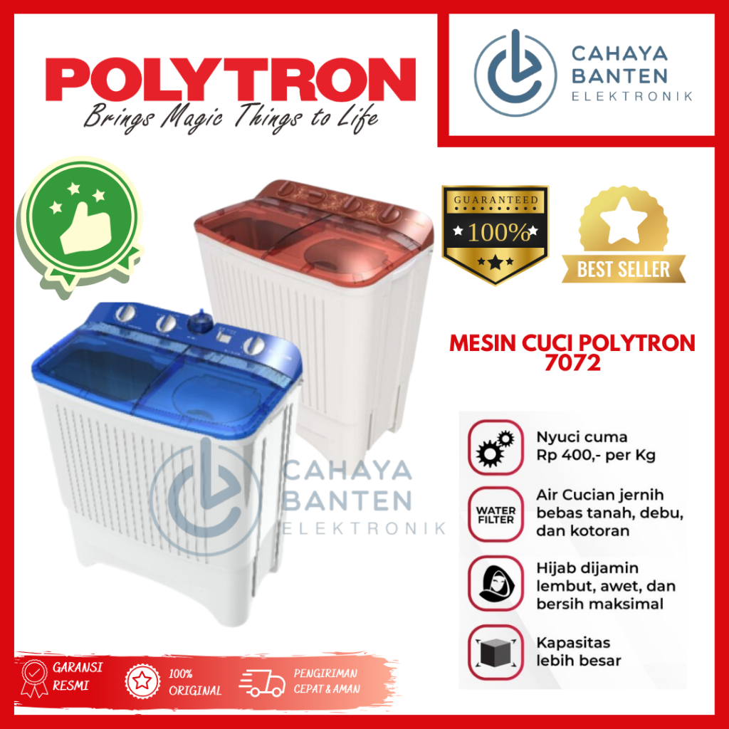 Jual MESIN CUCI POLYTRON 7072 2 TABUNG | Shopee Indonesia