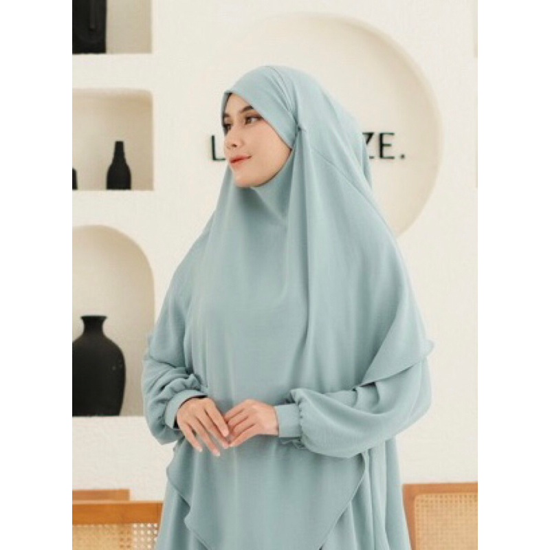 Jual French Khimar Syari Crinkle Airflow Premium Hijab Instan Syar'i Jumbo | Jilbab French ...