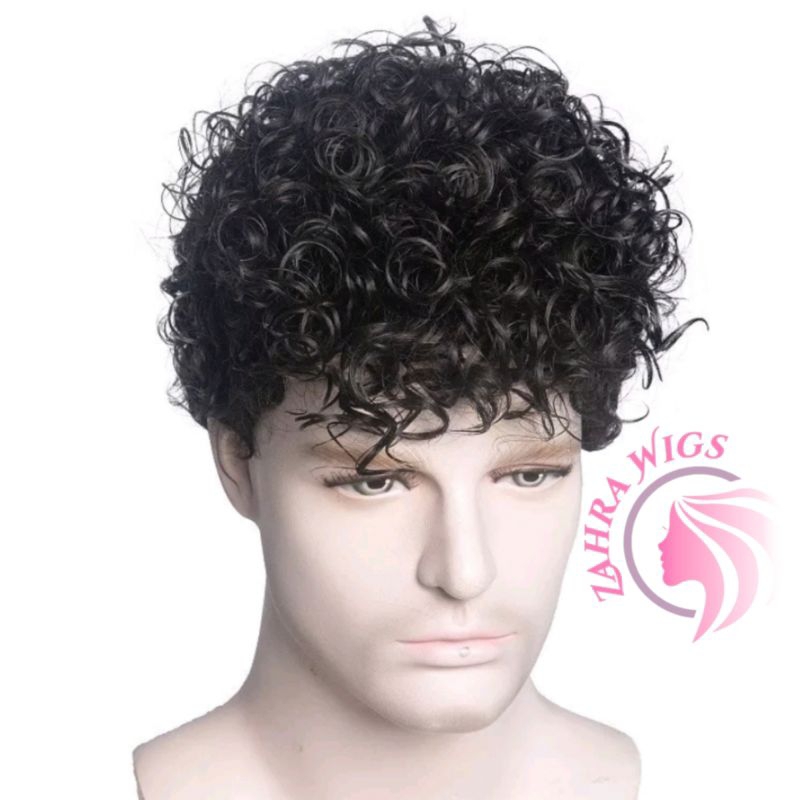 Jual Wig Kribo Rambut Pendek Kribo Warna Hitam Rambut Palsu Rambut Ikal ...