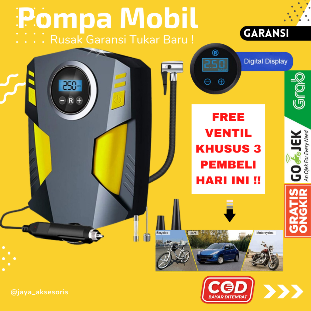 Jual Pompa Ban Motor Mobil Elektrik Mini Portable Kompa Ban Motor ...