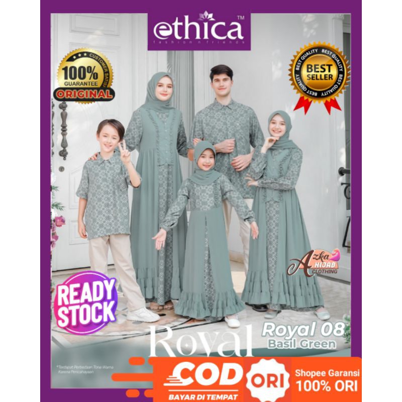 Jual ETHICA ORIGINAL SARIMBIT ROYAL 08 BASIL GREEN / BAJU LEBARAN KELUARGA FAMILY SET / SERAGAM ...