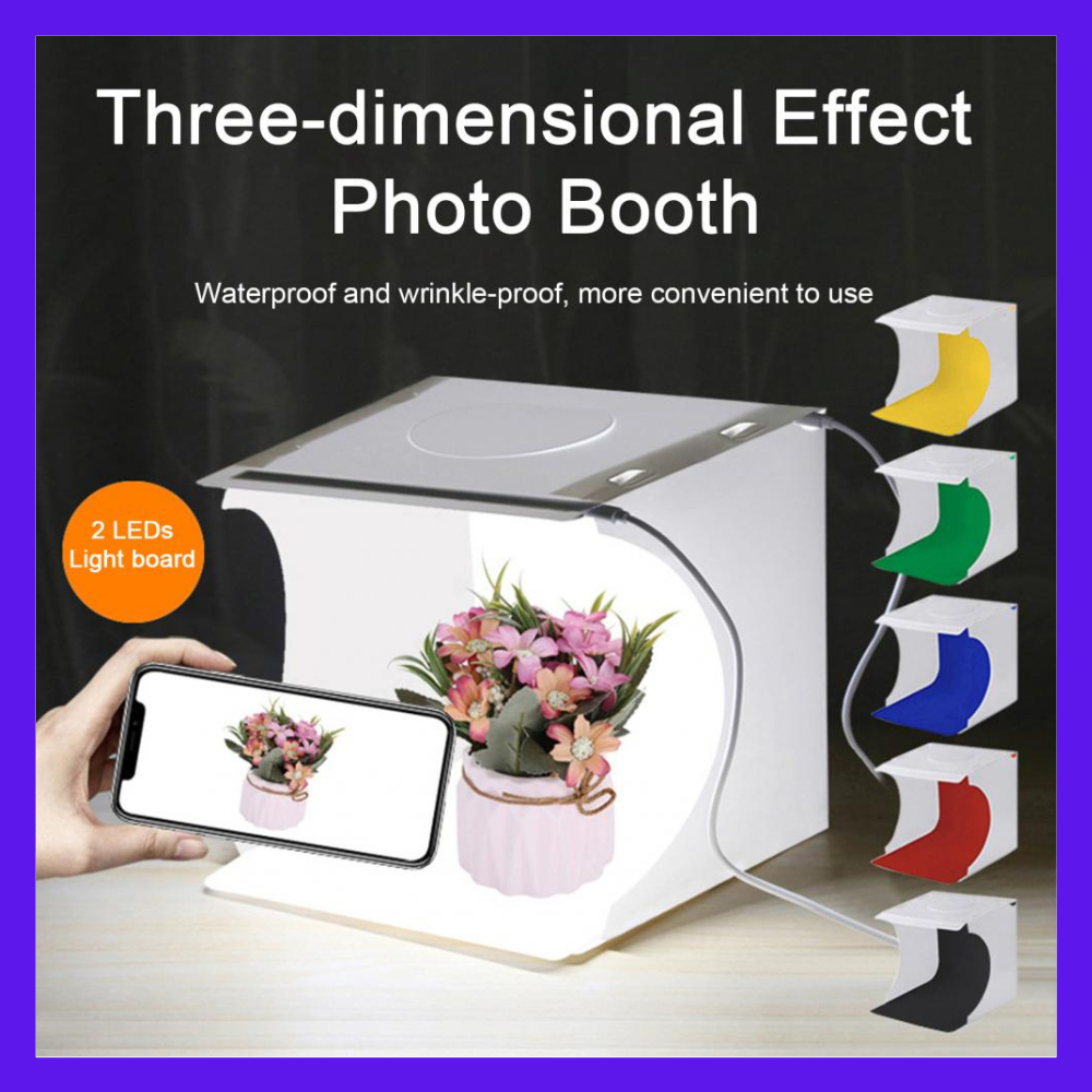 Jual Photo Studio Mini Softbox Photo Box dengan Lampu 2 LED Box Photo ...