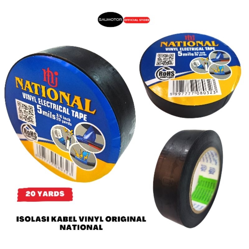 Jual Saumotor Isolasi Kabel National 20 Yards | Shopee Indonesia