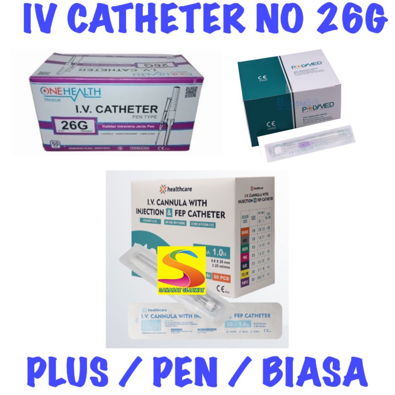 Jual IV CATHETER 26G INFLO PLUS / PEN / BIASA NO 26G SATUAN | Shopee ...