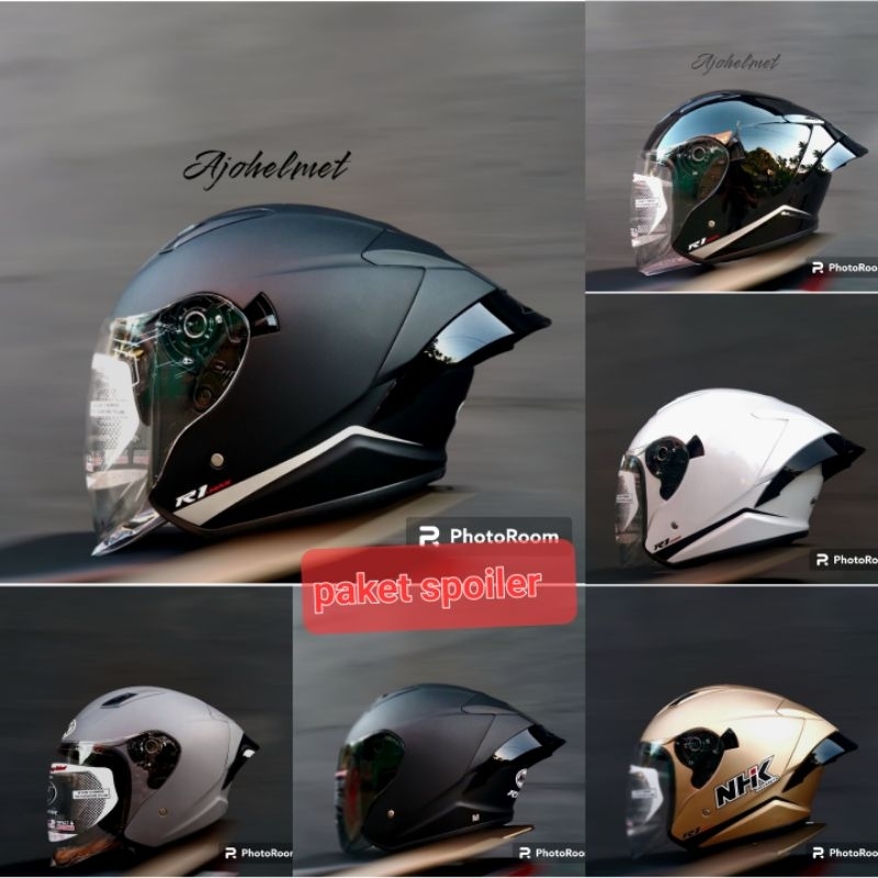 Jual HELM NHK R1 MAX DOBLE VISOR & R1 ELIT SINGLE VISOR PAKET SPOILER ...