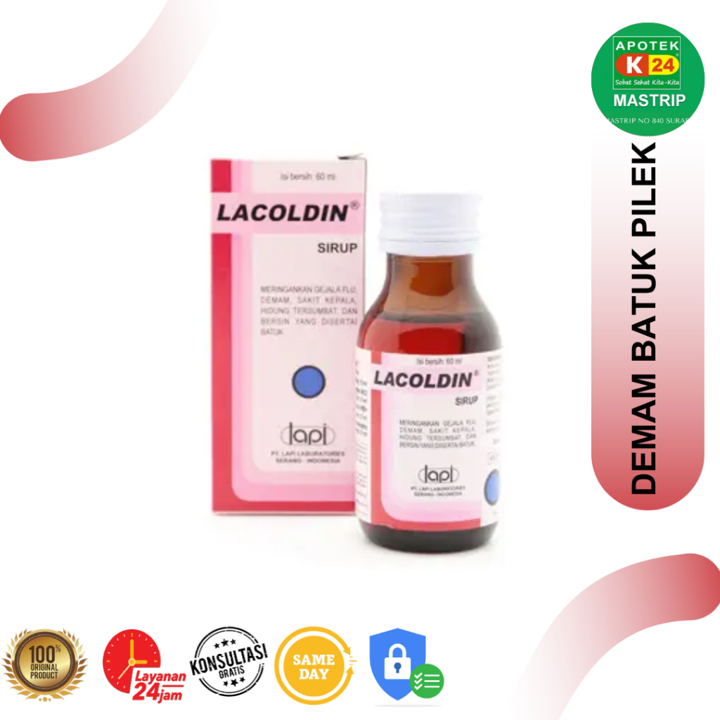 Jual Lacoldin Sirup / Demam Batuk Kering Pilek / 6 Tahun Keatas / 60ml ...