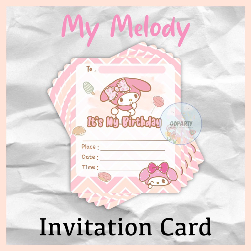 Jual MY MELODY KARTU UNDANGAN ULANG TAHUN BIRTHDAY INVITATION CARD ...