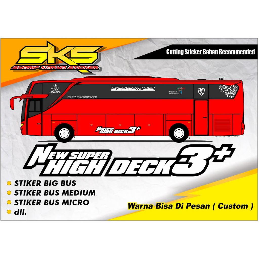 Jual STICKER STIKER BUS NEW SUPER HIGH DECK | Shopee Indonesia