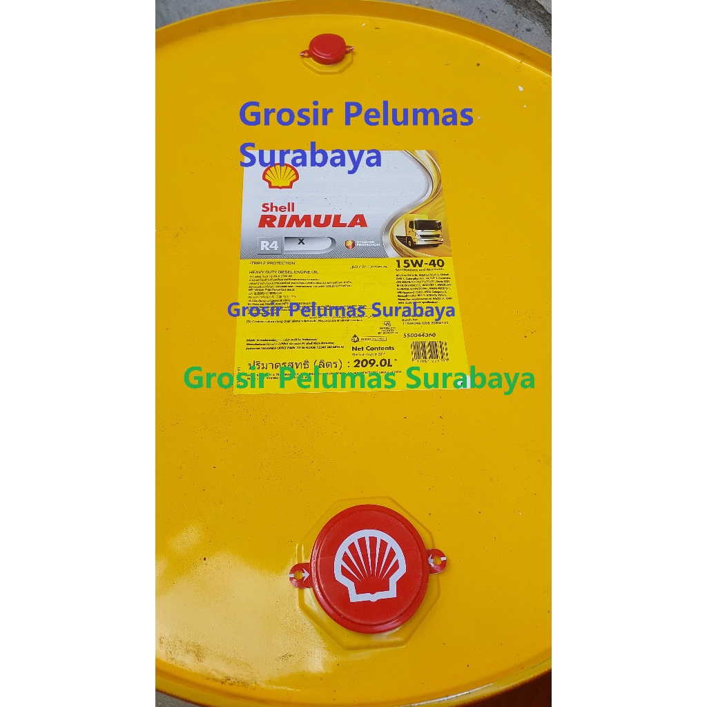 Jual DRUM Oli mesin Diesel sae 15w/40 Api CI-4 Shell Rimula R4X R4 X R4 ...