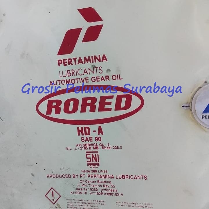 Jual ASLI Pertamina RORED HDA 90 GL-5 Gear oil DRUM oli Gear box ...