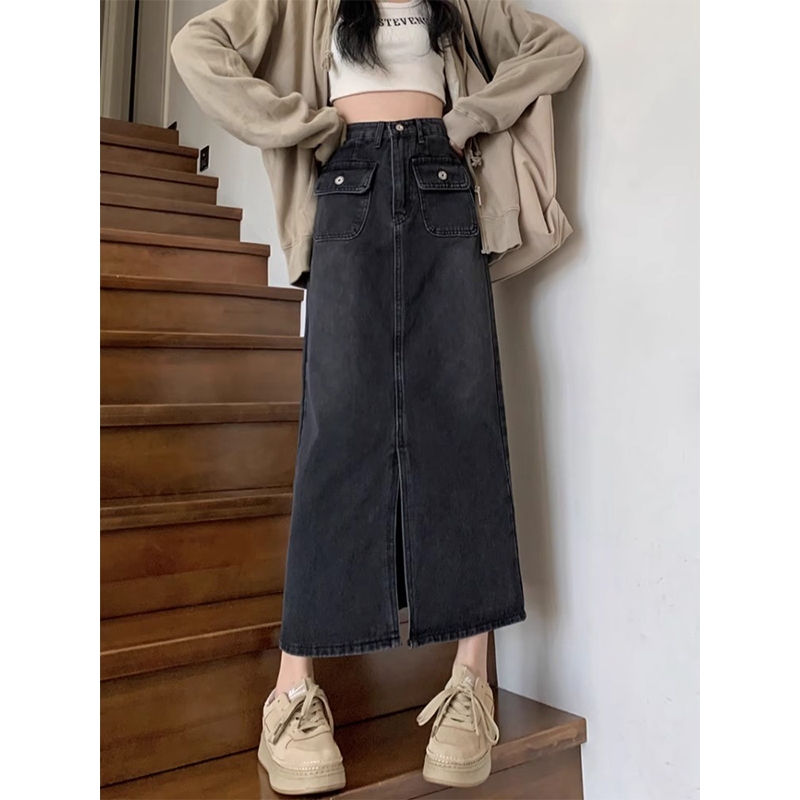 Jual COD 2024 New Hitam Rok Denim High Waist Korean Wanita | Shopee ...