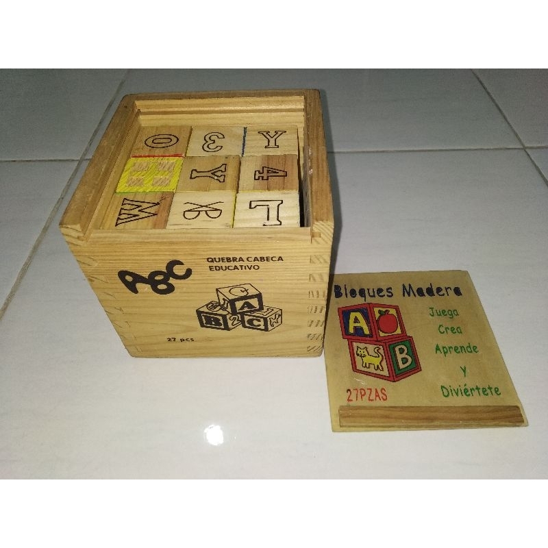 Jual SECOND PRELOVED Mainan Edukasi Huruf ABC Mainan Blok Huruf Kayu ...