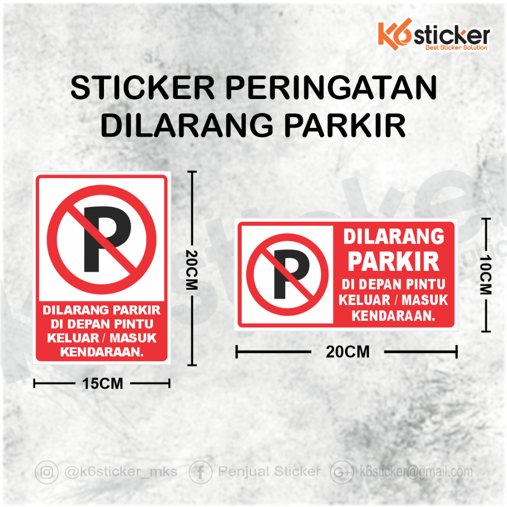 Jual Sticker Dilarang Parkir / Stiker Dilarang Parkir / Dilarang Parkir ...