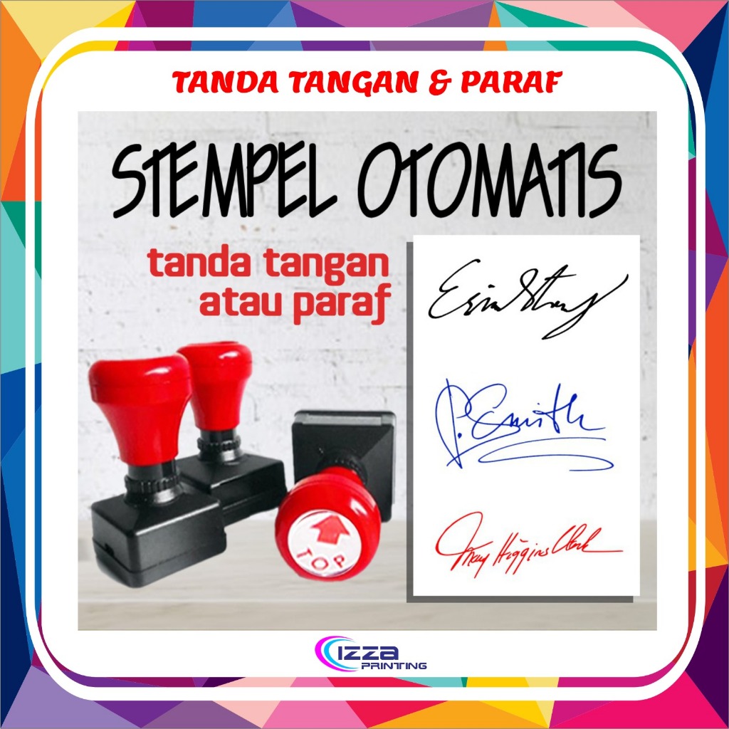 Jual STEMPEL CUSTOM NAMA DAN TANDA TANGAN / PARAF ( BONUS Refill Tinta ...
